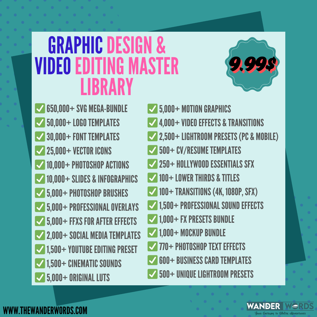 Graphic Design & Video Editing All-In-One Bundle – TheWanderWords