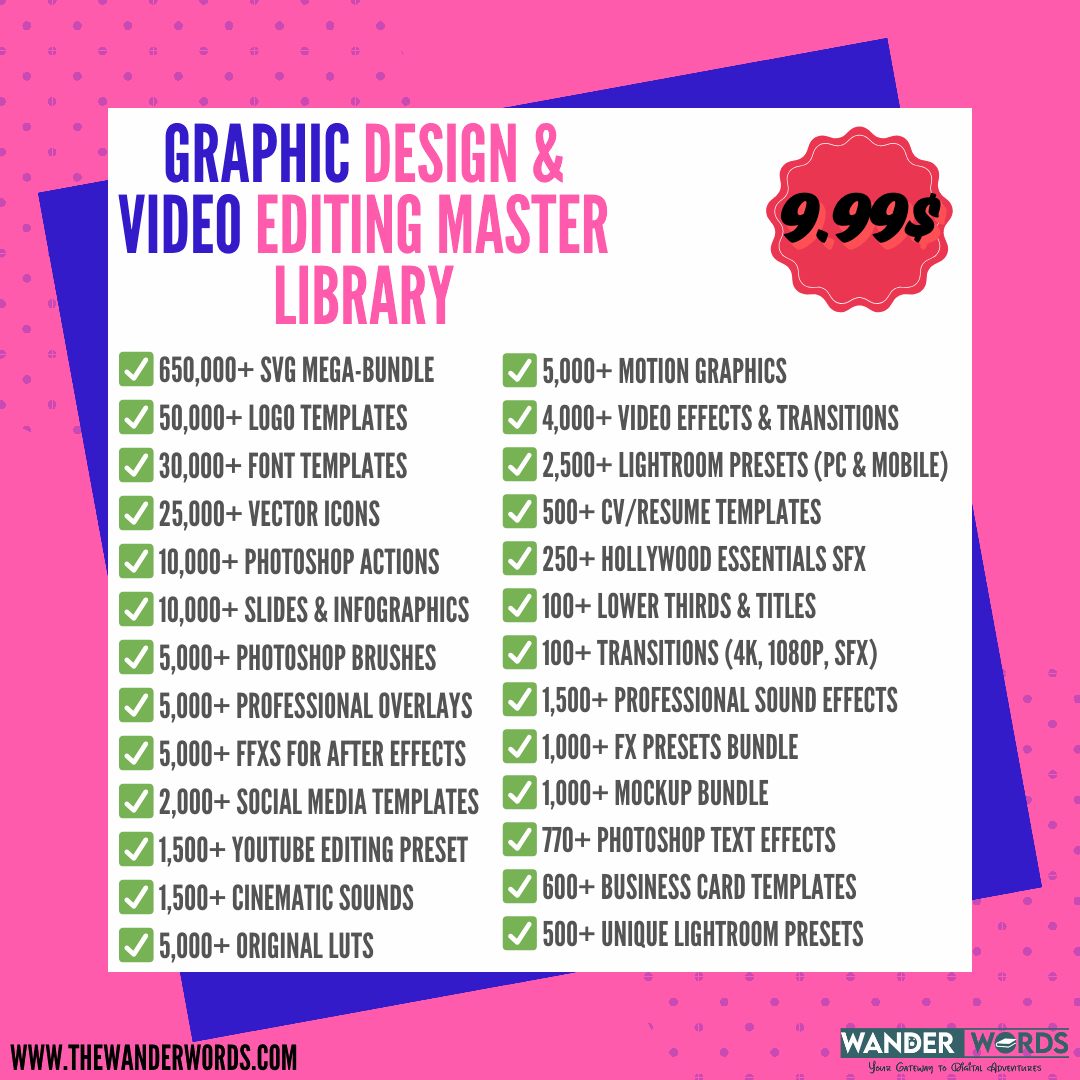 Graphic Design & Video Editing All-In-One Bundle – TheWanderWords